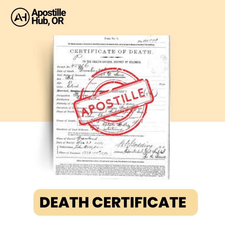Death Certificate Apostille | Oregon Apostille Hub