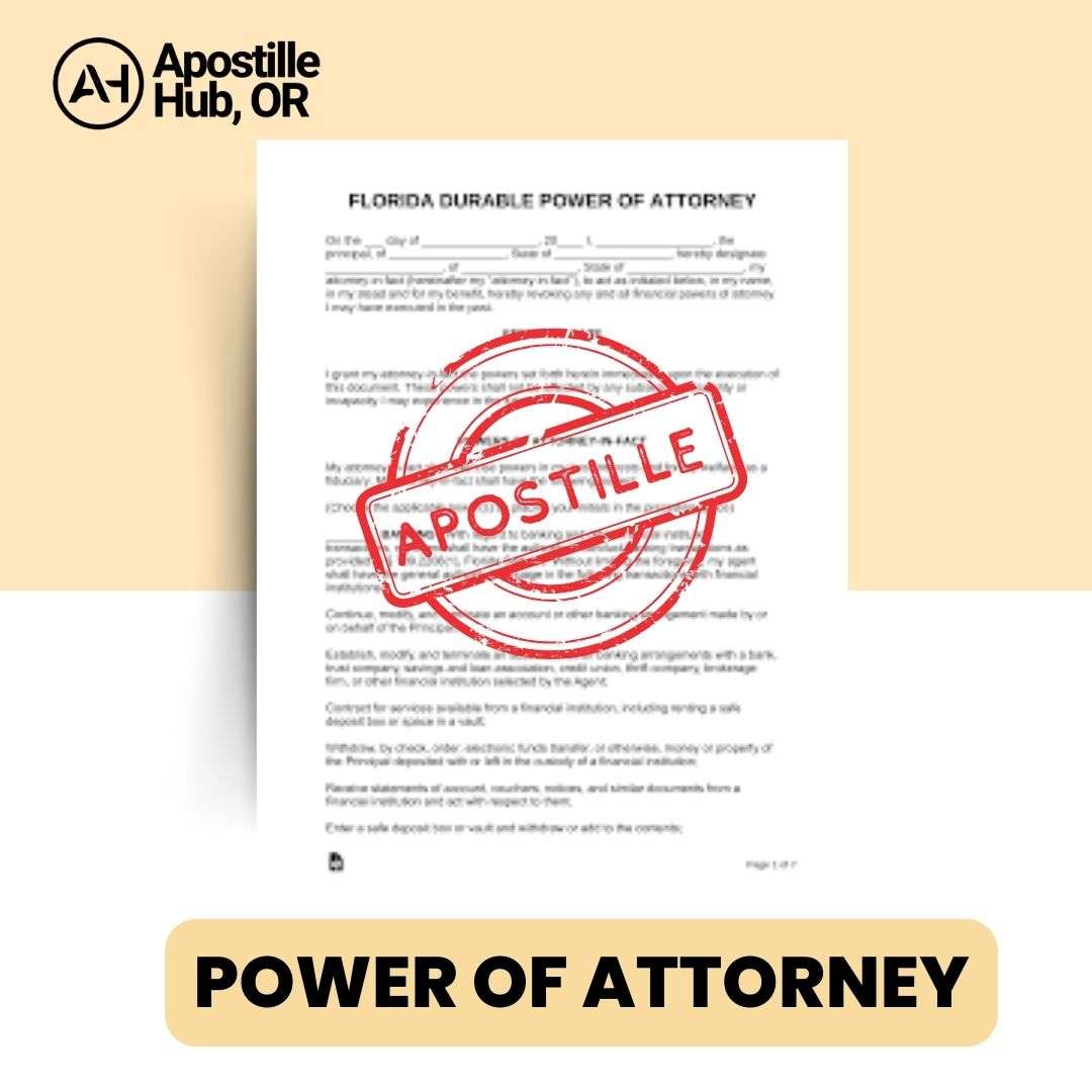 Power of Attorney Apostille Service | Oregon Apostille Hub
